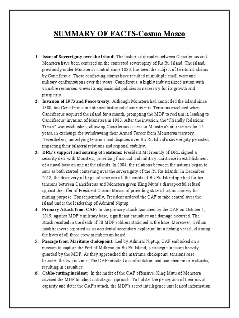 SUMMARY Cosmo Mosco | PDF | Military | Warfare