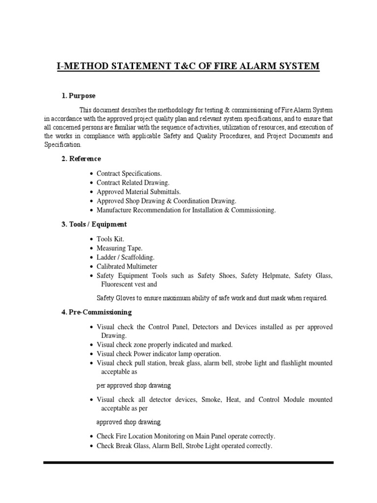 3 Method of Fire Alarm T&C and Check List | PDF