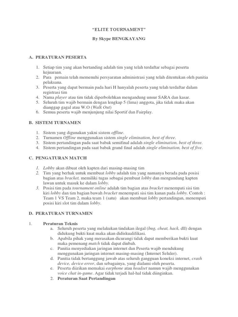 PERATURAN MOBILE LEGENDS | PDF