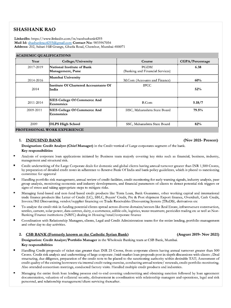 Shashank Resume | PDF