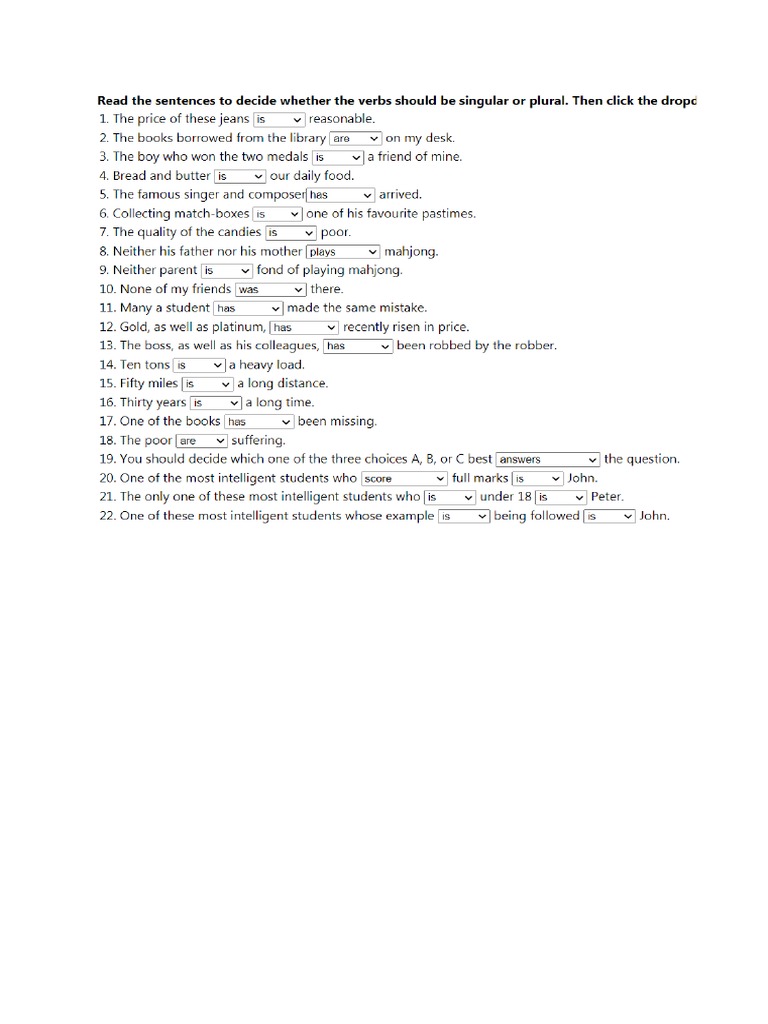 Sva | PDF | Grammatical Number | Verb