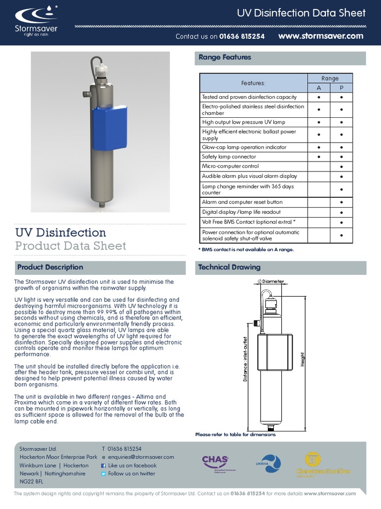 Stormsaver Data Sheet - UV Units v2020 | PDF