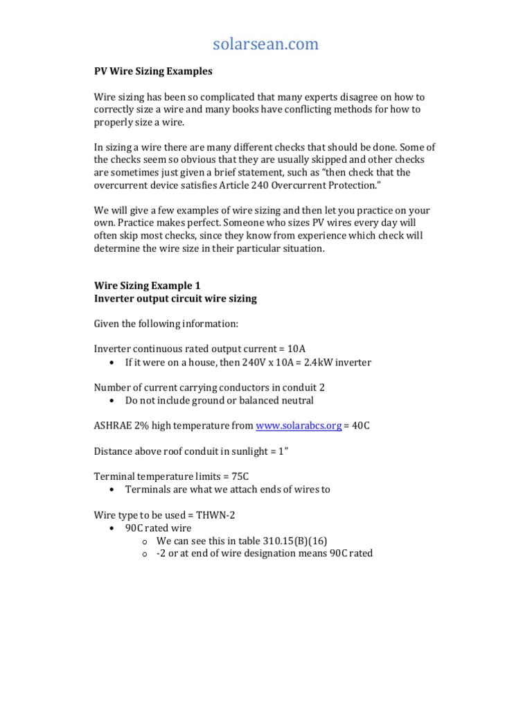 Wire Sizing | PDF | Electrical Resistance And Conductance | Alternating ...