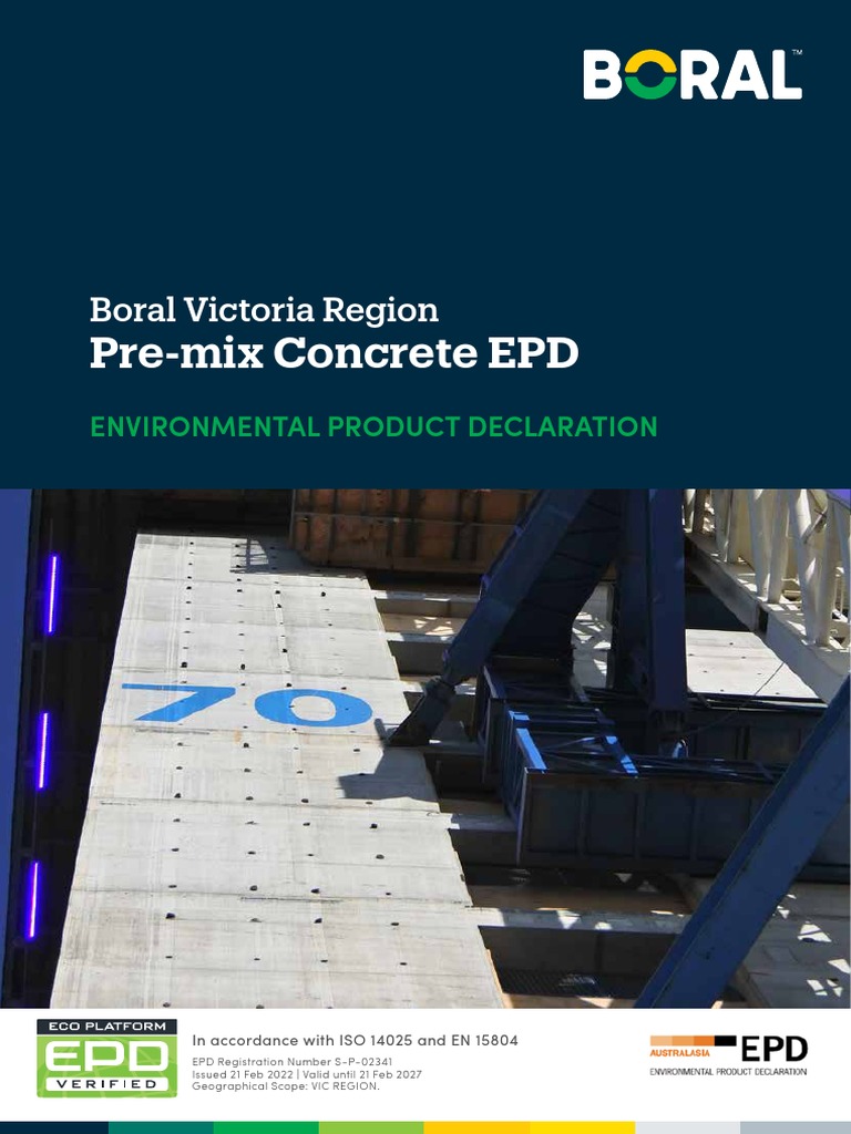 Concrete EPD Boral Vic | PDF | Concrete | Cement