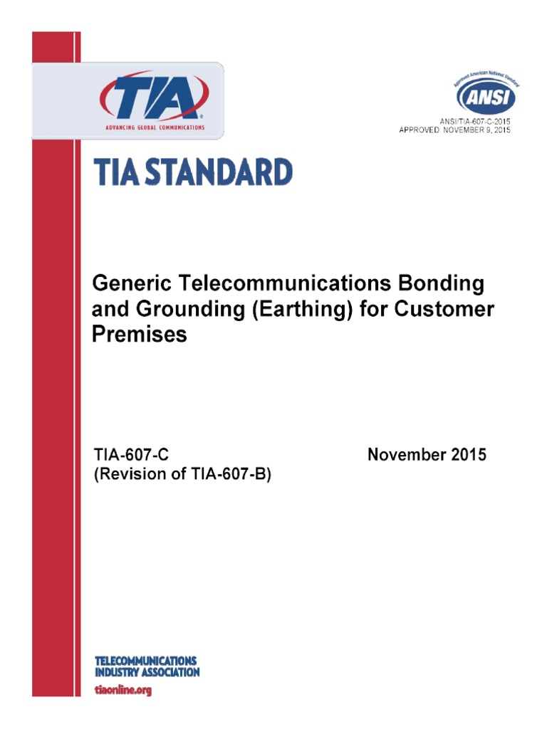 Ansi Tia 607 C 2015 | PDF | Electrical Connector | Standardization