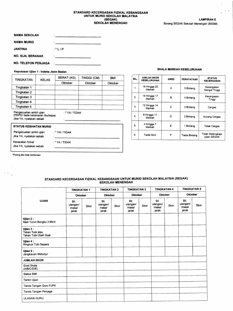 Borang Segak T2 (2023) | PDF