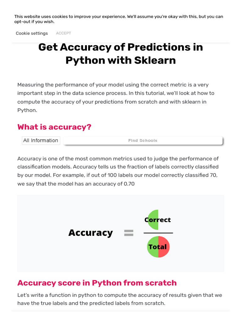 Get Accuracy Of Predictions In Python With Sklearn Data Science Parichay Pdf 9556