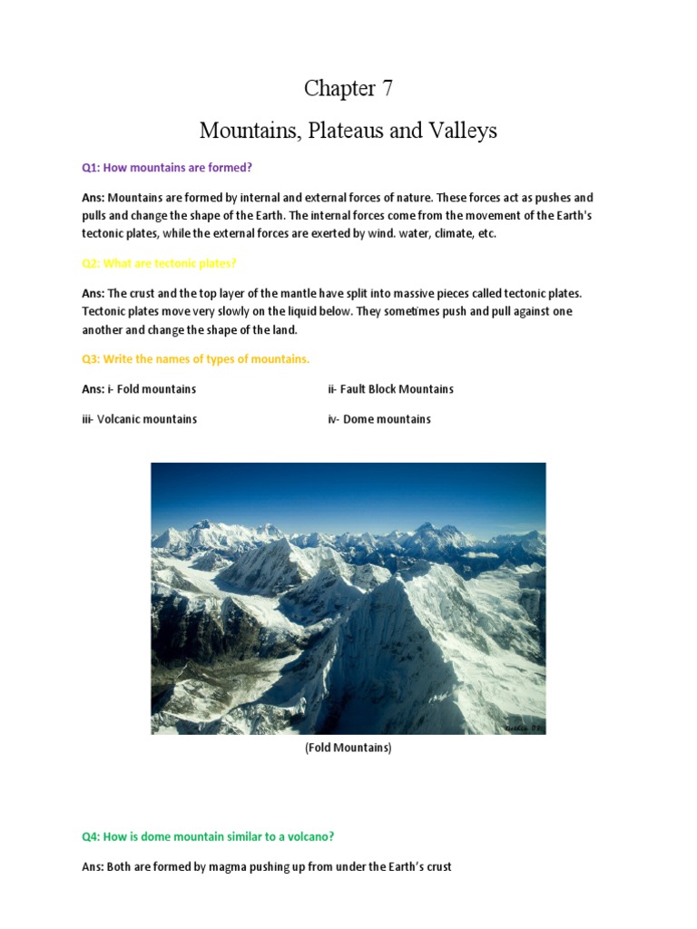 CHP 7 Mountains Plateaus | PDF