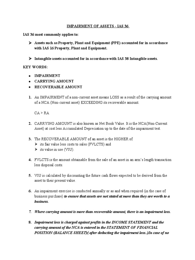 Impairment of Assets | PDF | Fixed Asset | Depreciation