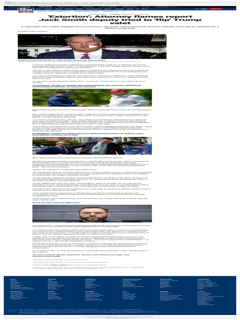 'Extortion' - Attorney Flames Report Jack Smith Deputy Tried To 'Flip ...