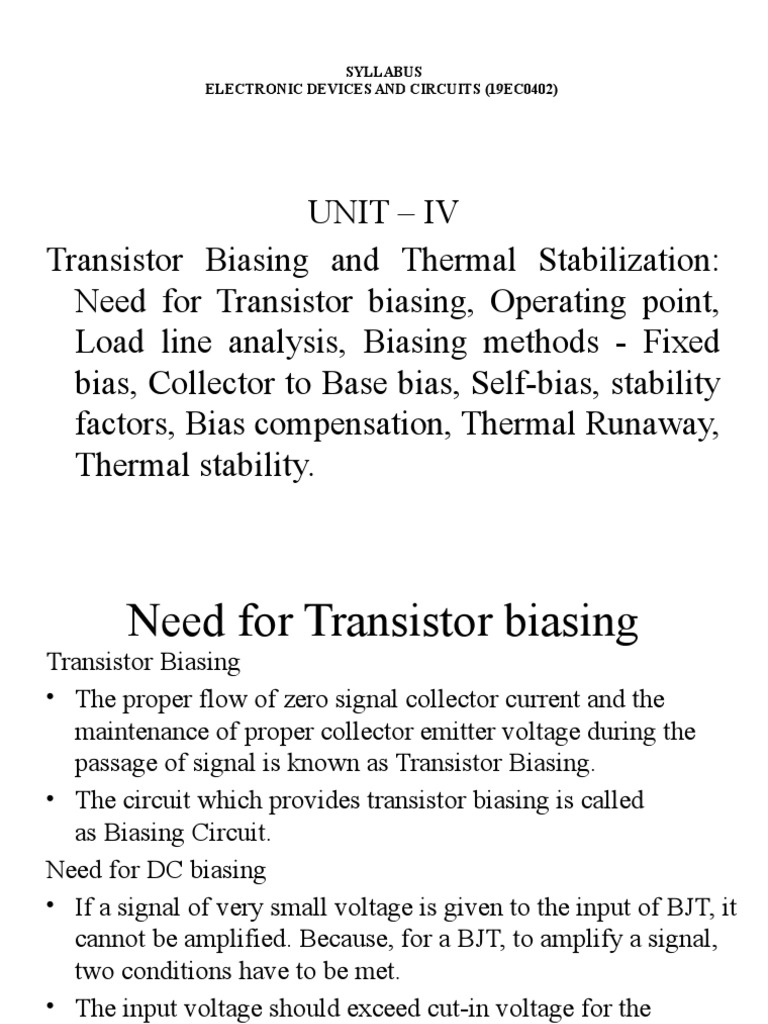 Edc Unit 4 | Download Free PDF | Bipolar Junction Transistor | Amplifier