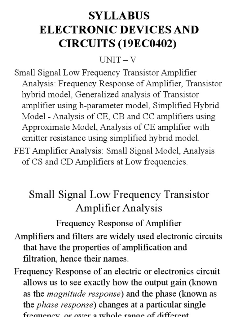 Edc Unit 5 | PDF | Amplifier | Field Effect Transistor