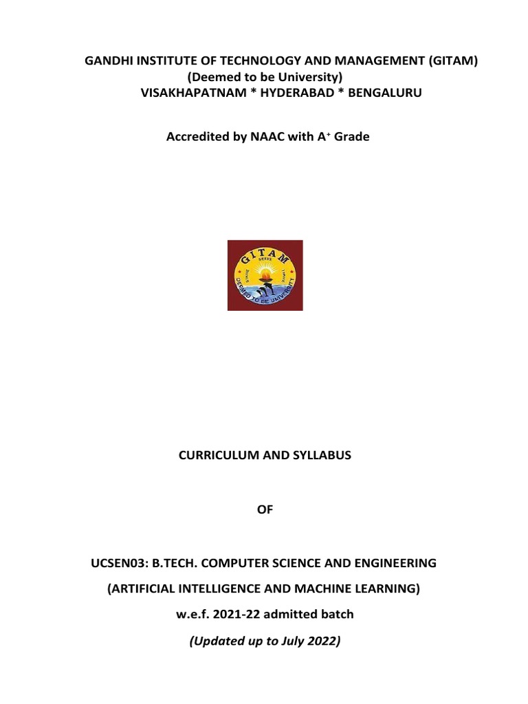 BTech CSE AIML 2022-23 | PDF | Engineering | Communication BTech CSE AIML 2022-23 | PDF | Engineering | Communication
