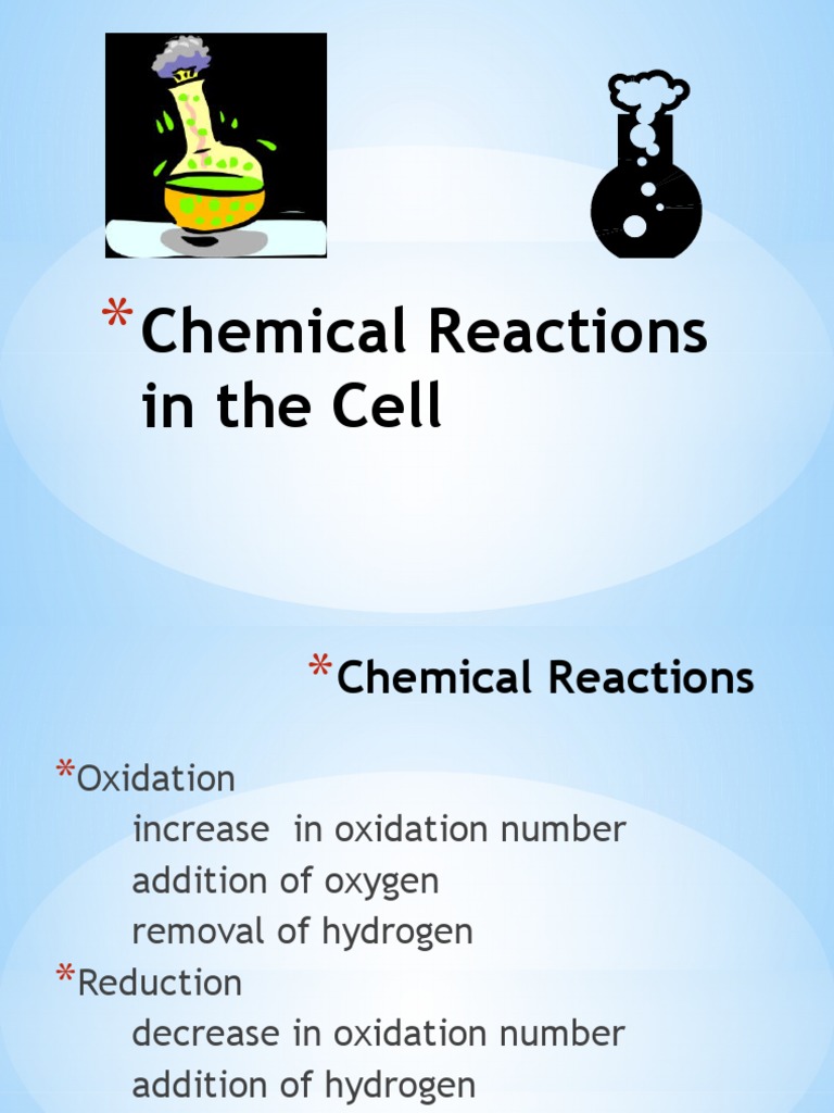 Chemical Reactions in The Cell BIOCHEM | PDF | Ph | Materials
