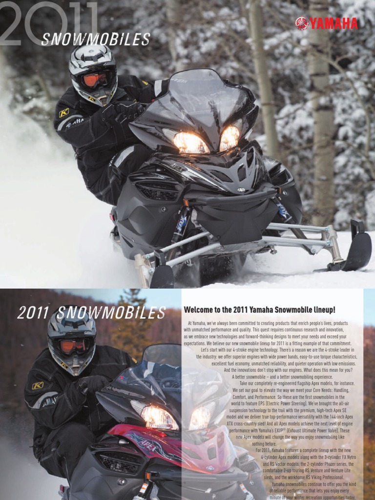 2011 Snowmobile Brochure | PDF | Throttle | Engines