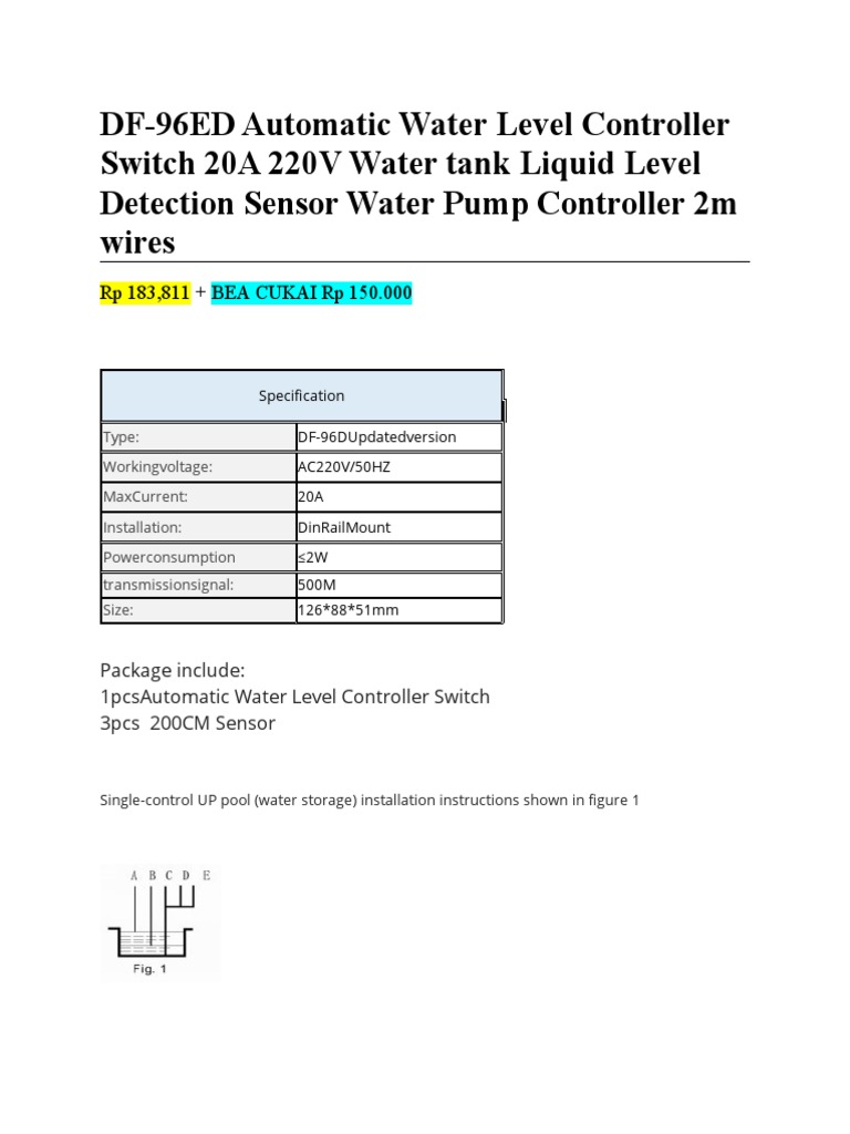 Water Level Control | PDF | Technology & Engineering