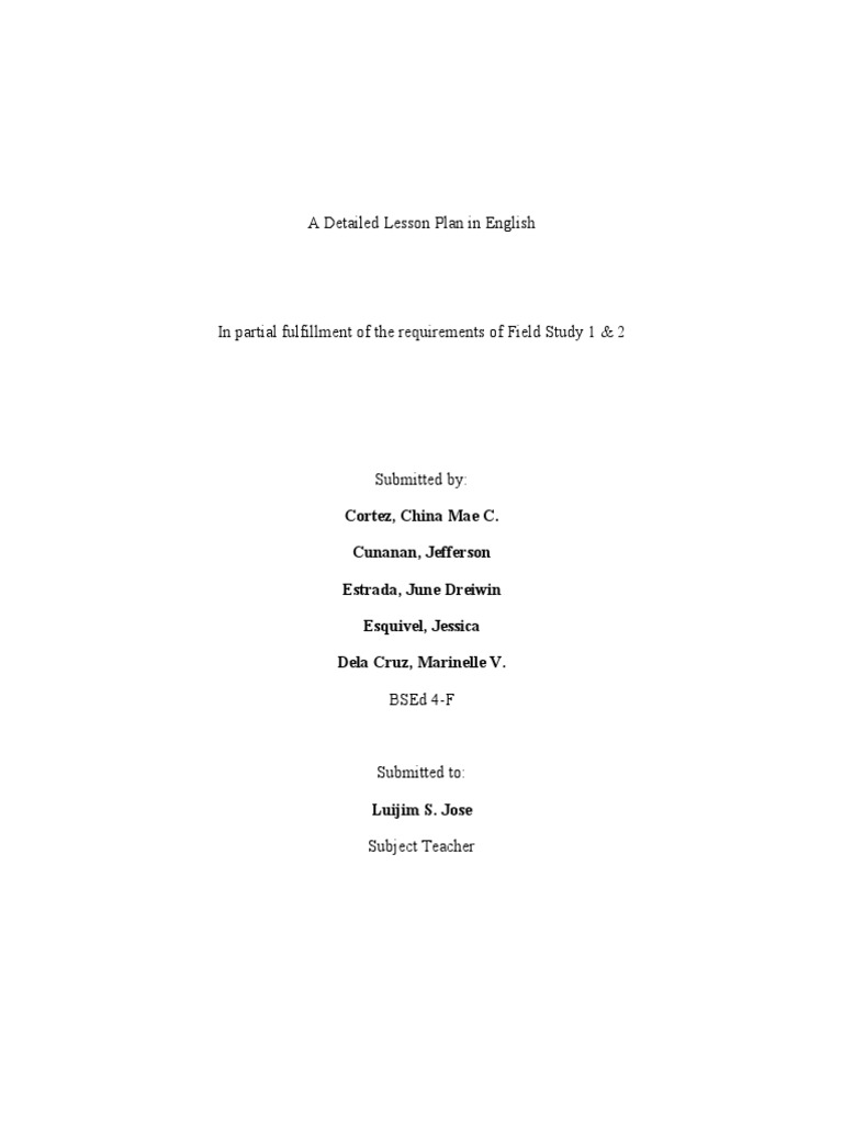 Lesson Plan | PDF | Attention | Body Language