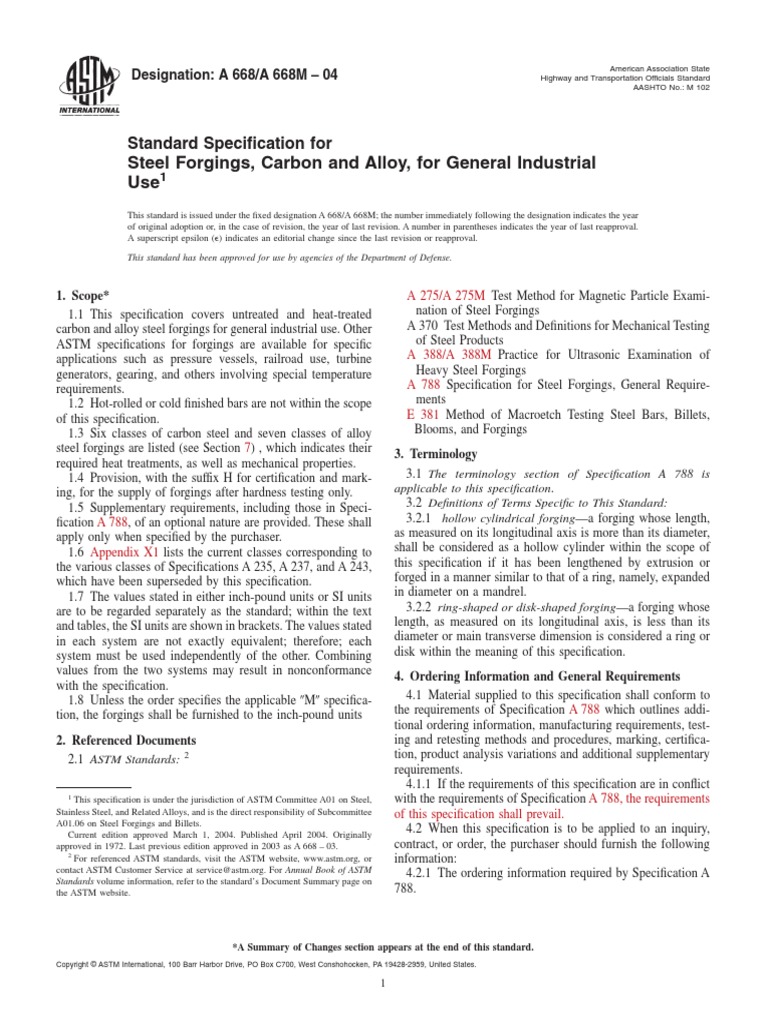 Astm A668 | PDF