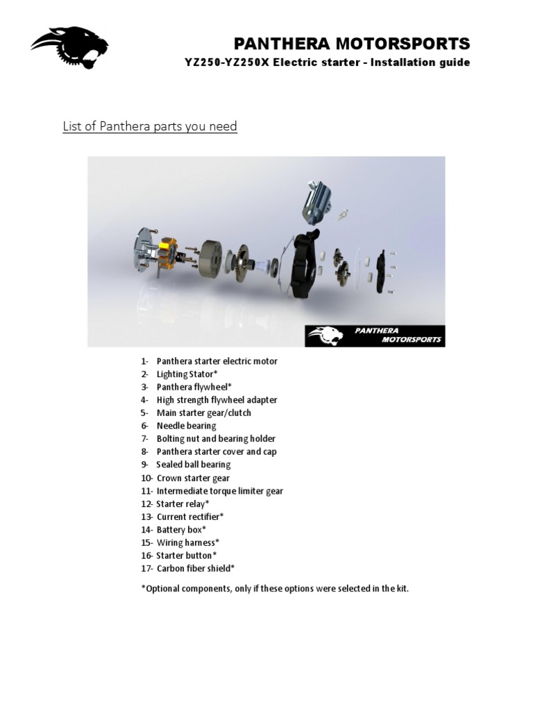 YZ250 Electric Starter Guide | PDF | Gear | Electrical Connector