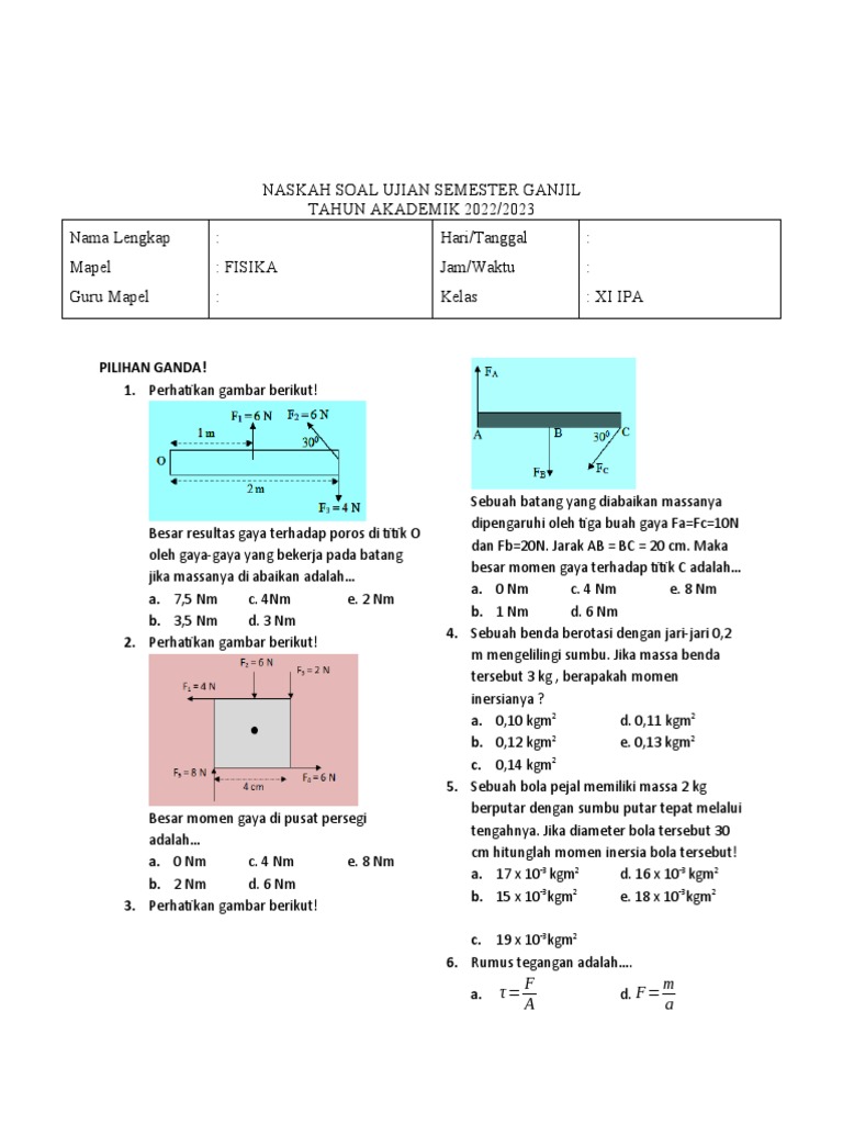 Soal Fisika Kelas Xi Ipa | PDF