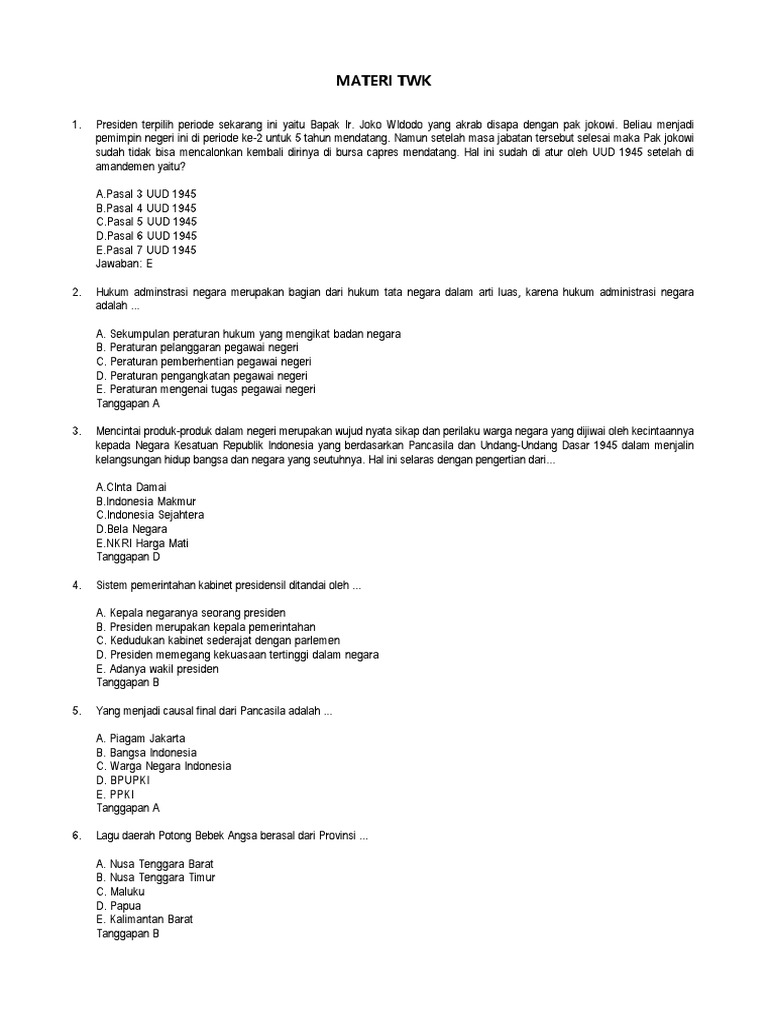 Materi TWK: UUD 1945 dan Bela Negara | PDF | Politik | Ilmu Sosial