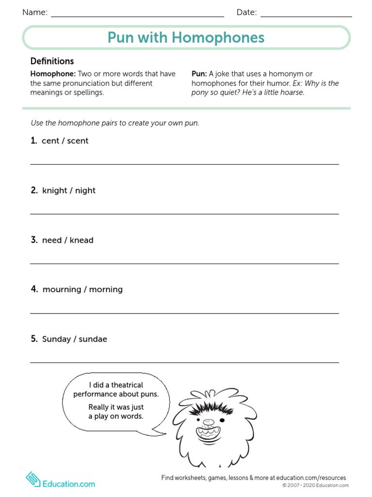 Homophones & Homograph Activities 5th | PDF | Lexicology