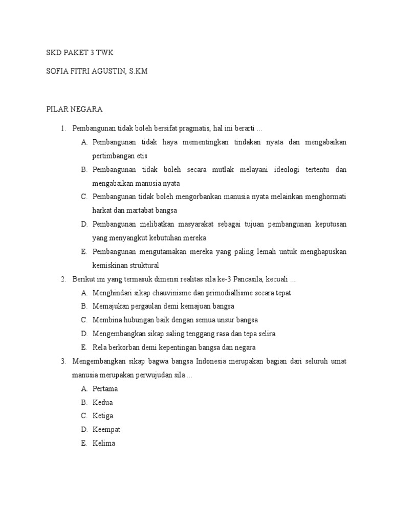 SKD TWK 30 Soal | PDF