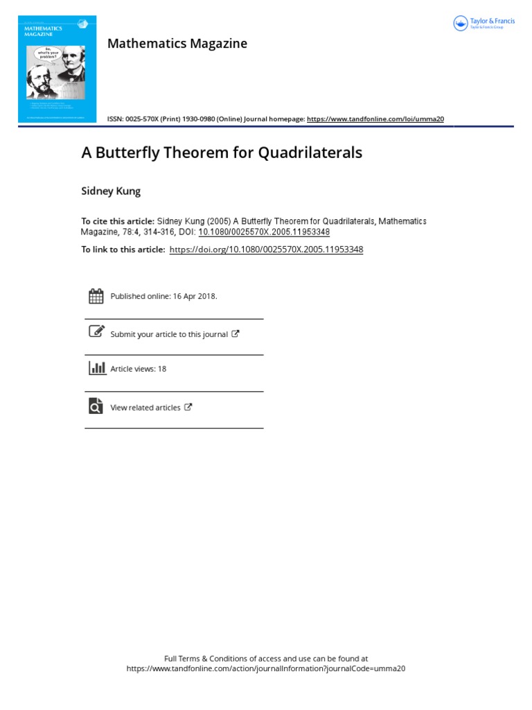 A Butterfly Theorem For Quadrilaterals | PDF