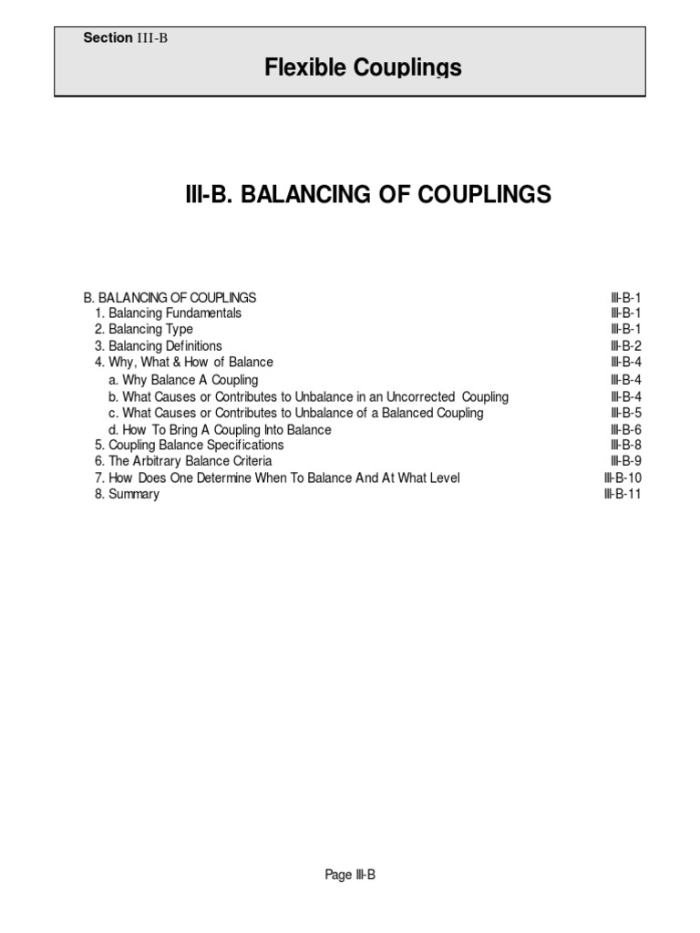 Balancing of Couplings | PDF | Rotation Around A Fixed Axis | Engineering Tolerance