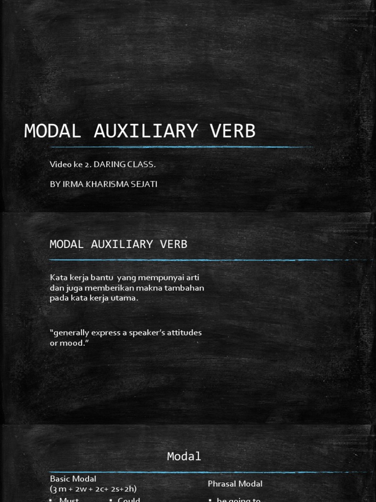 Modal Auxiliary Verb | PDF