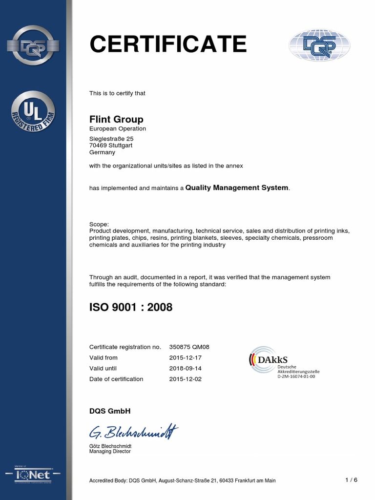 N04 Normas ISO 9000 Flint Group | PDF | Iso 9000 | Production And Manufacturing