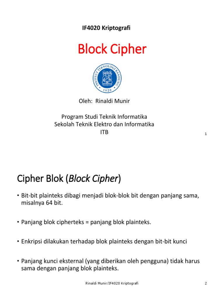 Blok Cipher | PDF