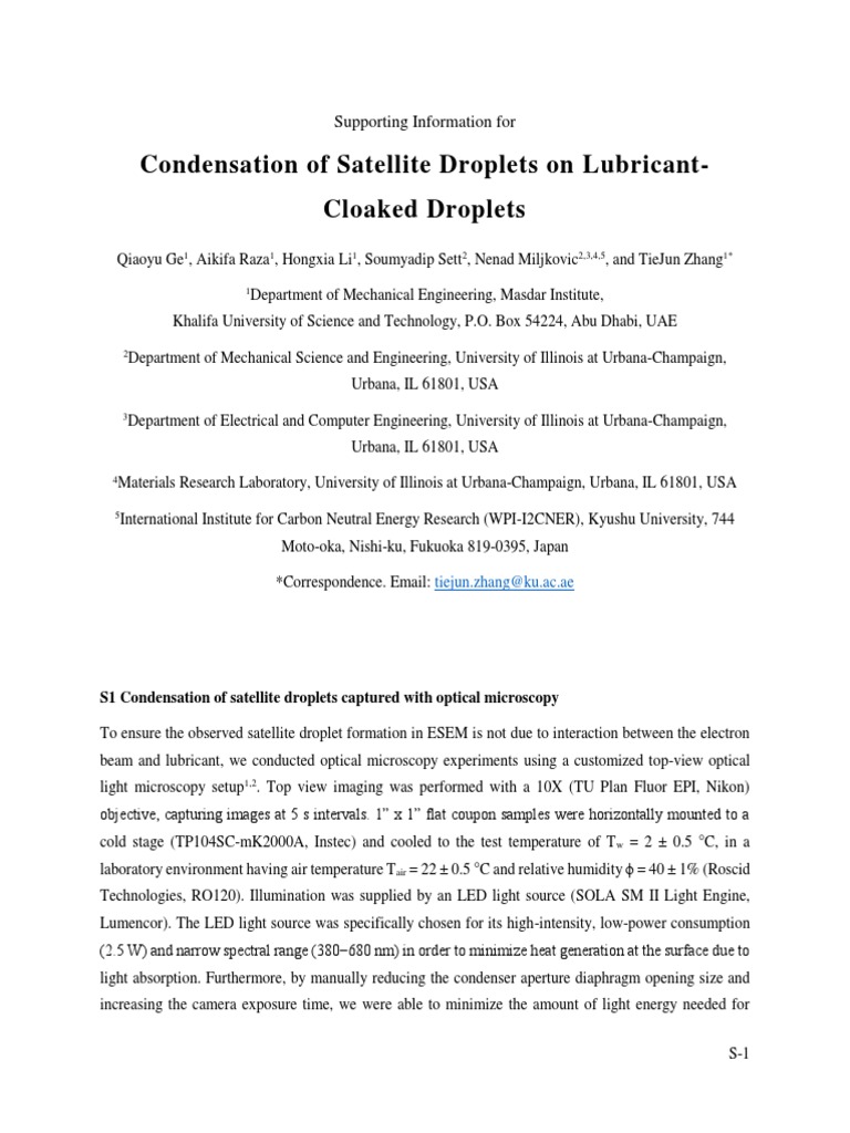Droplet Condensation Analysis | PDF | Surface Tension | Nucleation