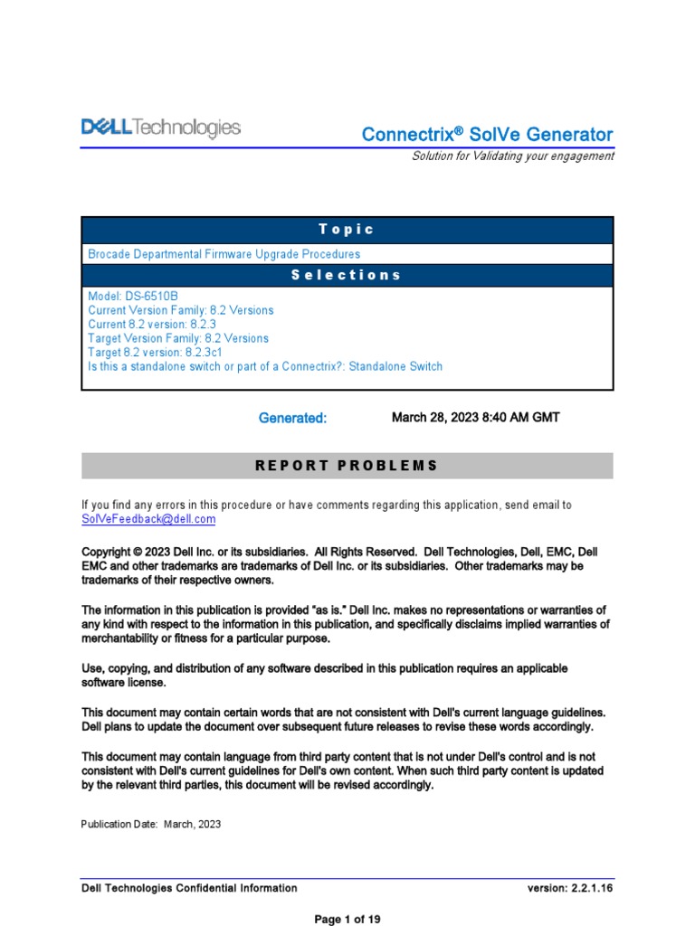 Connectrix - Brocade Departmental Firmware Upgrade Procedures-DS-6510B ...