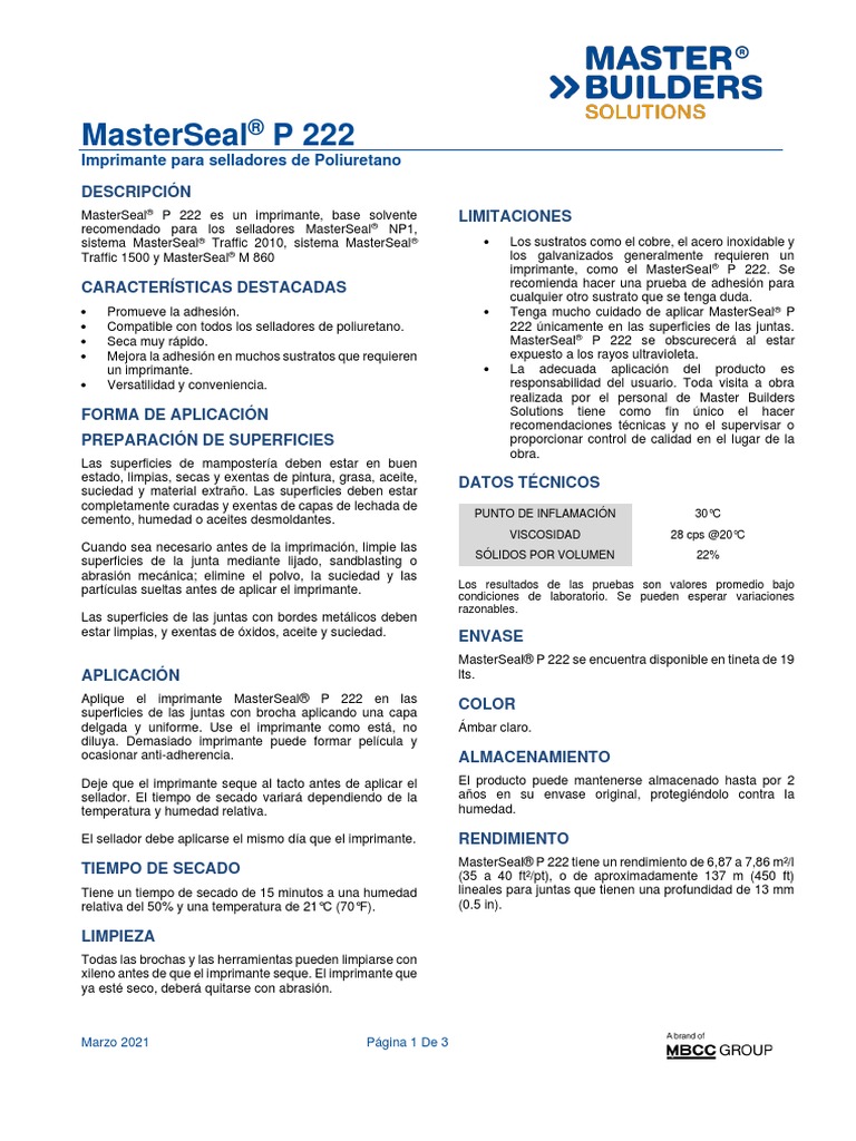 --Masterseal P 222 | PDF