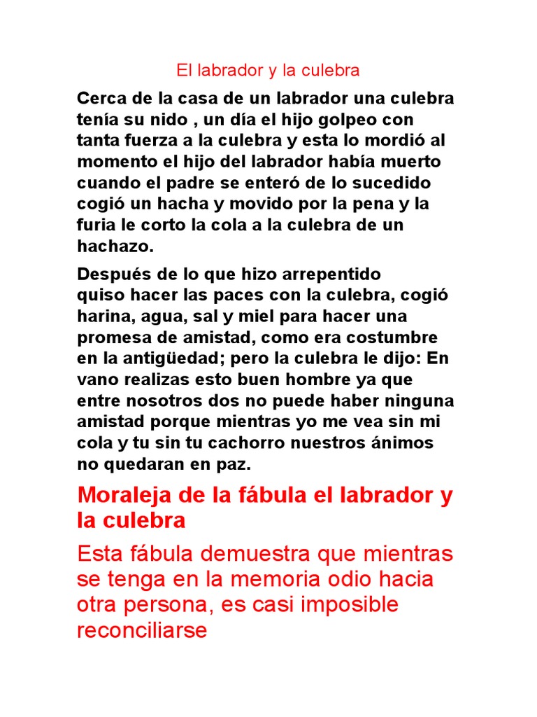 El Labrador y La Culebra | PDF