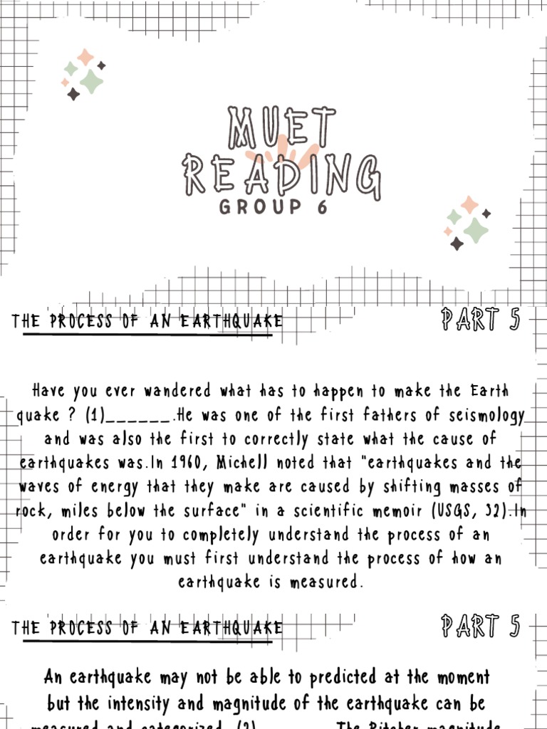 Muet Reading | PDF | Earthquakes | Moment Magnitude Scale