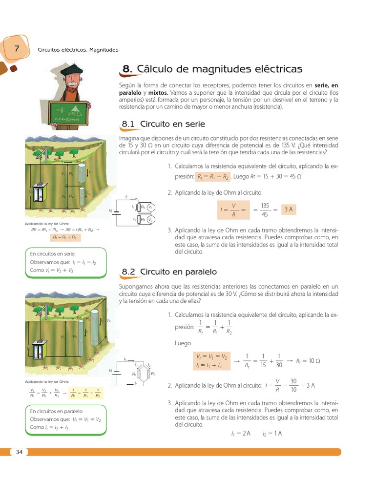 Cálculo de Magnitudes Eléctricas: 8.1 Circuito en Serie | PDF ...