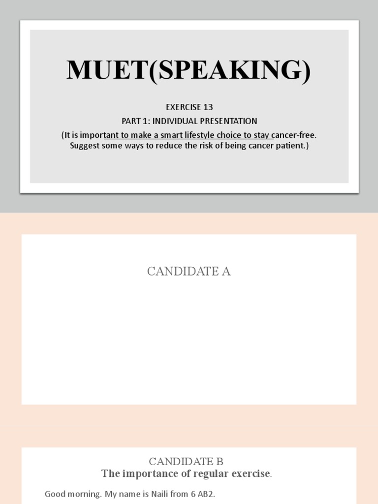 Muet (Speaking) | PDF | Lifestyle