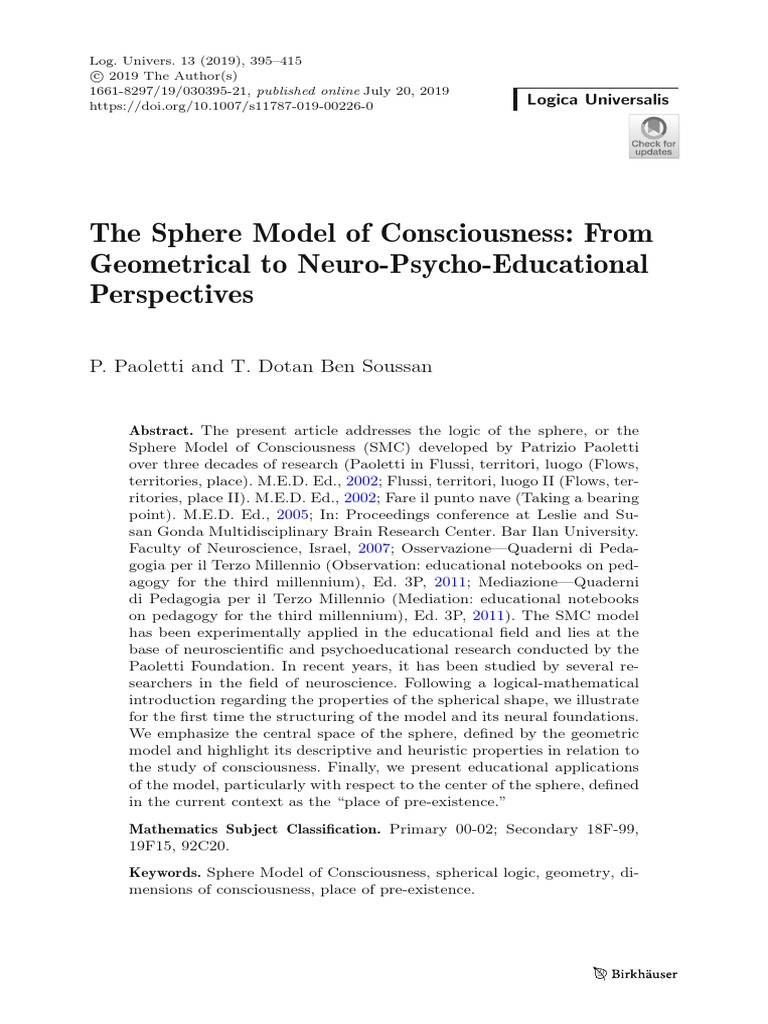 Sphere Model of Consciousness Explained | PDF | Perception | Experience