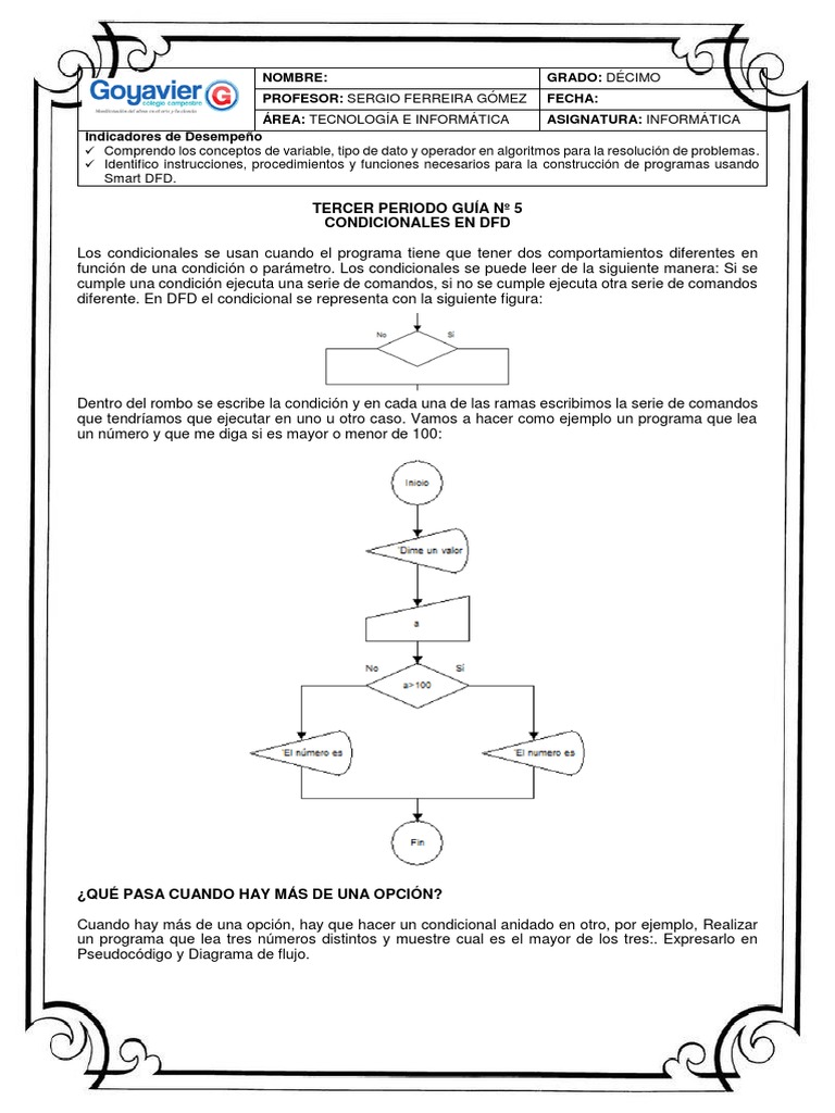 Guia 5 Condicionales en DFD | PDF