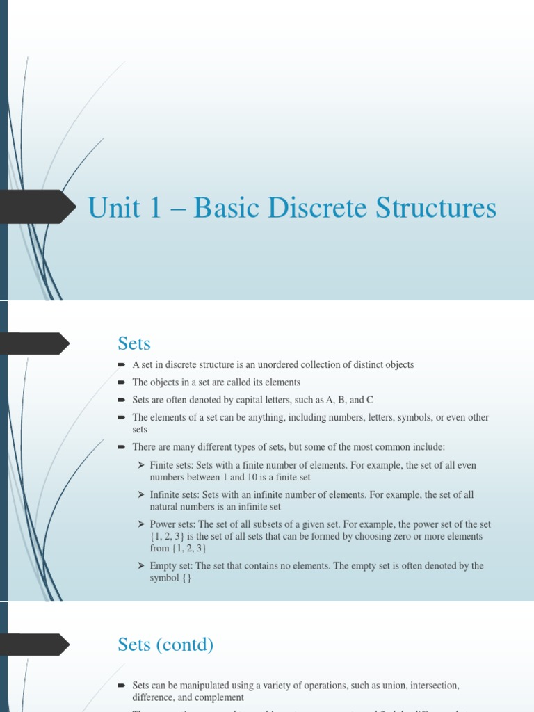 Unit 1 Basic Discrete Structures | PDF | Teaching Methods & Materials | Science & Mathematics