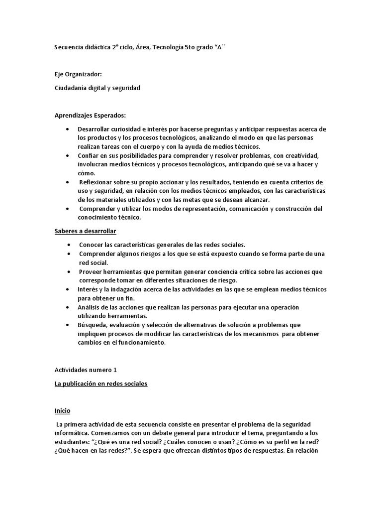 Secuencia Didáctica 2 | PDF | Internet | Snapchat