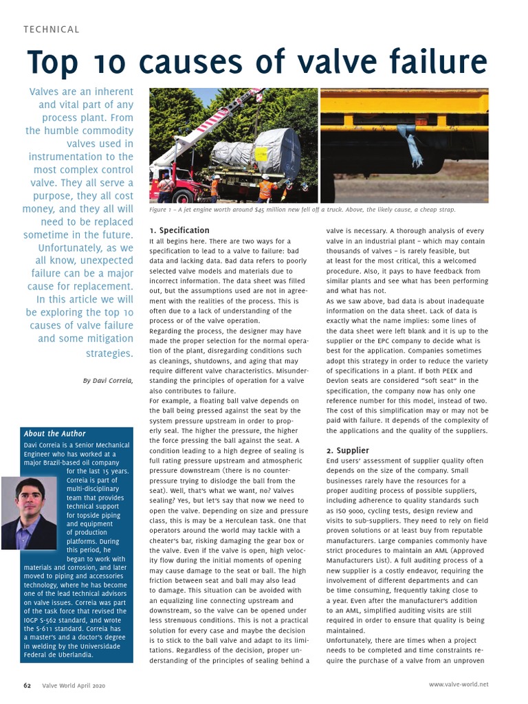 10 Causes of Valve Failure | PDF | Valve | Leak