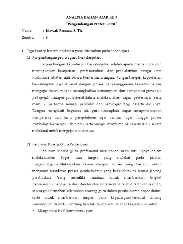 ABA KB 3 Pengembangan Profesi Guru | PDF