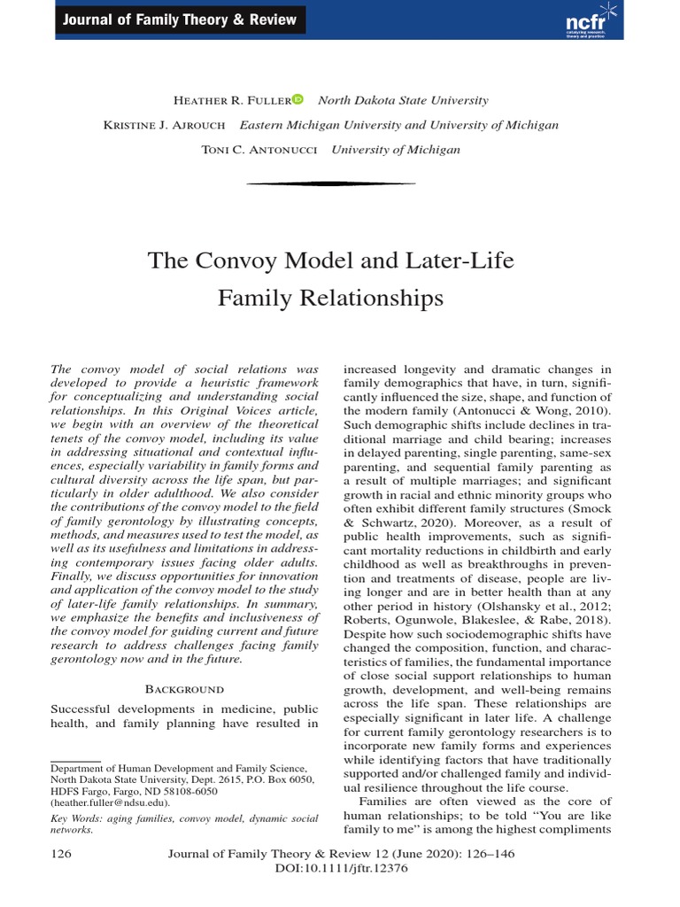 J of Family Theo Revie - 2020 - Fuller - The Convoy Model and Later Life Family Relationships ...