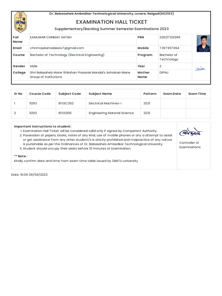 DR - Babasaheb Ambedkar Technological University | PDF