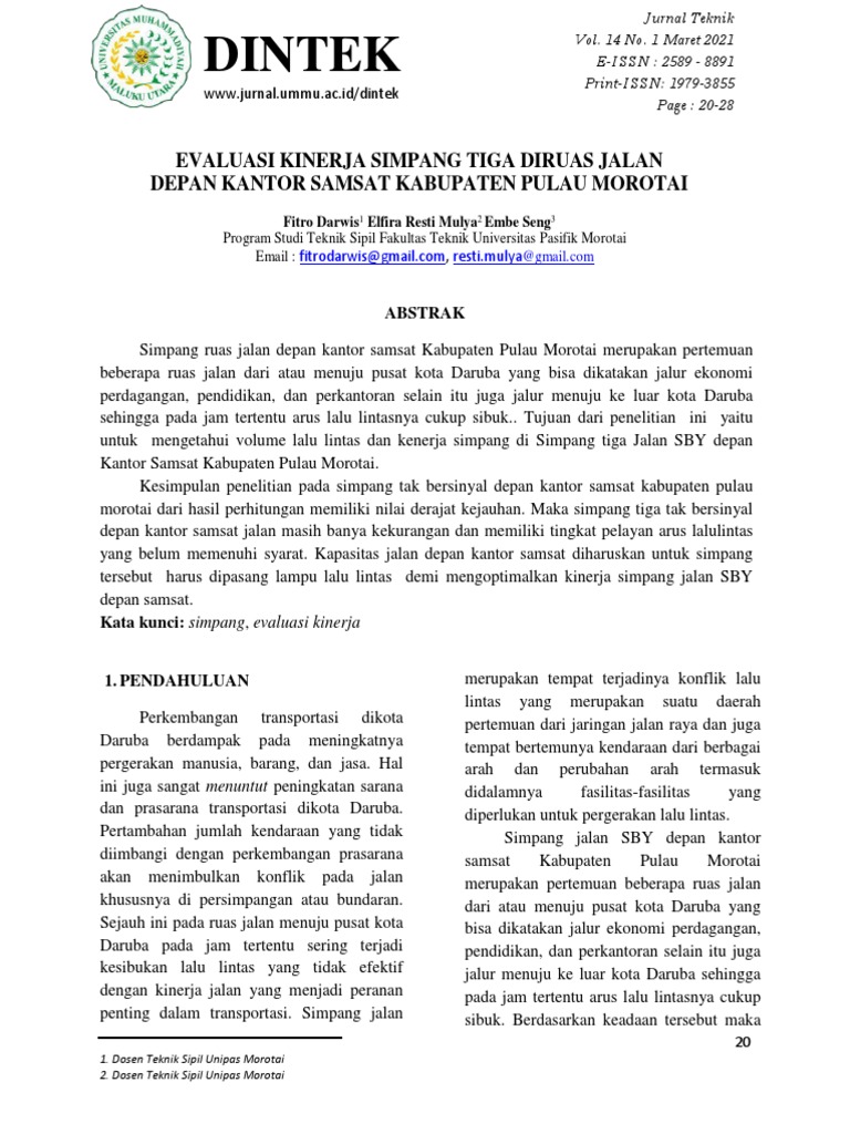 Evaluasi Simpang Tiga Depan Samsat | PDF | Teknologi & Rekayasa