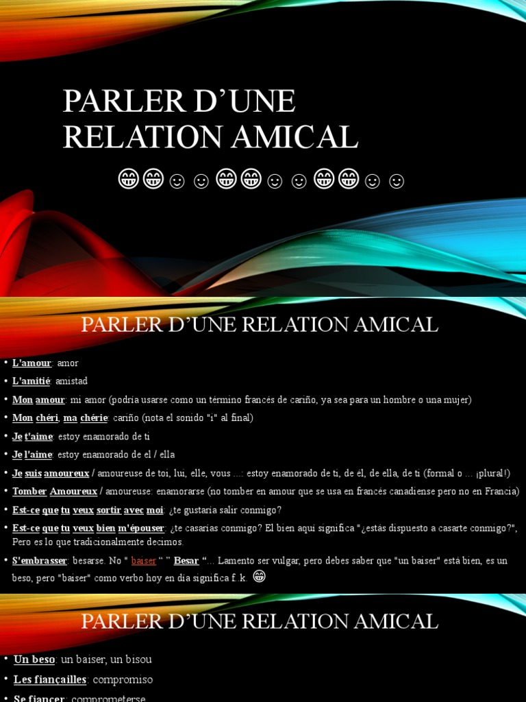 Vocabulaire des relations amicales | PDF