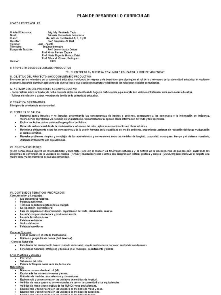 PDC Cuarto - 2023 Agosto | PDF | Ensayos